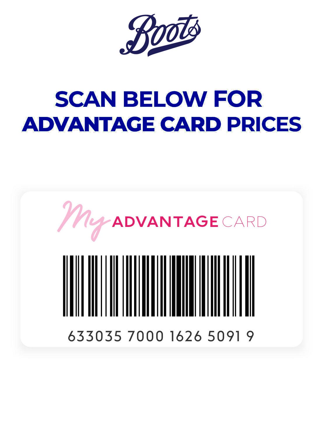 Boots Advantage Card Barcode QR picture