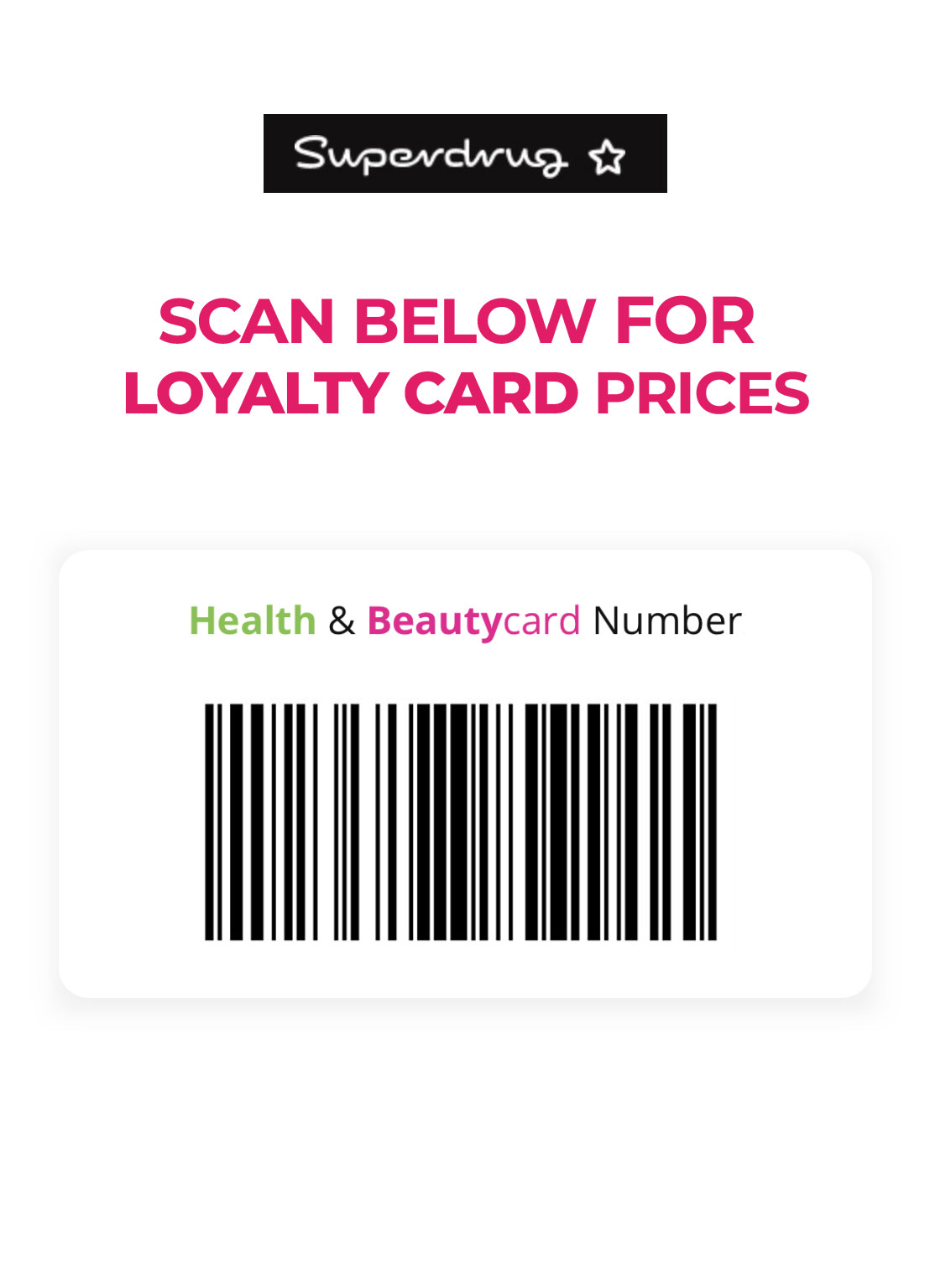 Superdrug Health & Beautycard Reward Card Barcode Screenshot