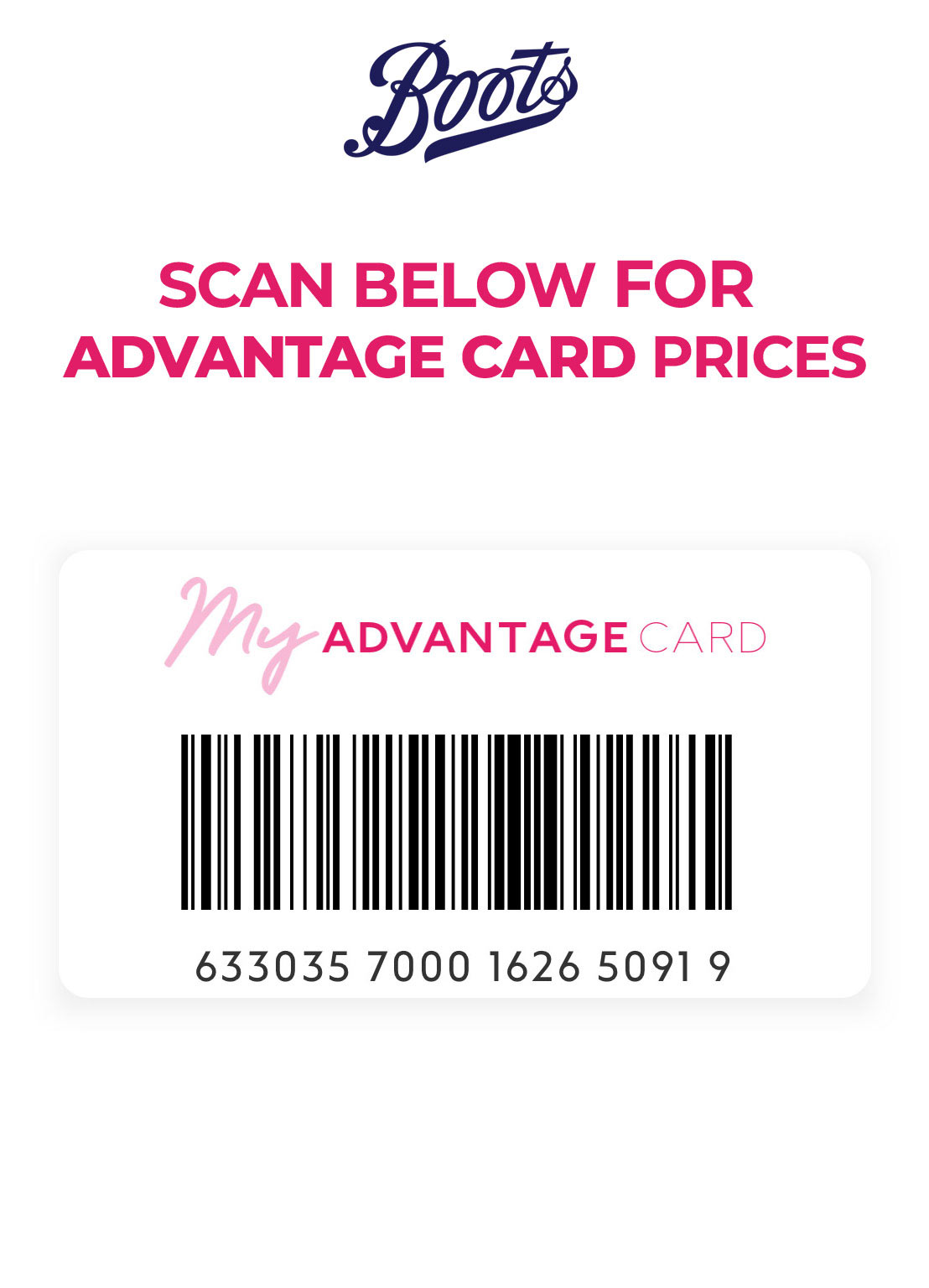 Boots Advantage Card Barcode QR picture